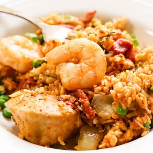 BEST Slow Cooker Paella Recipe - Bowl Me Over