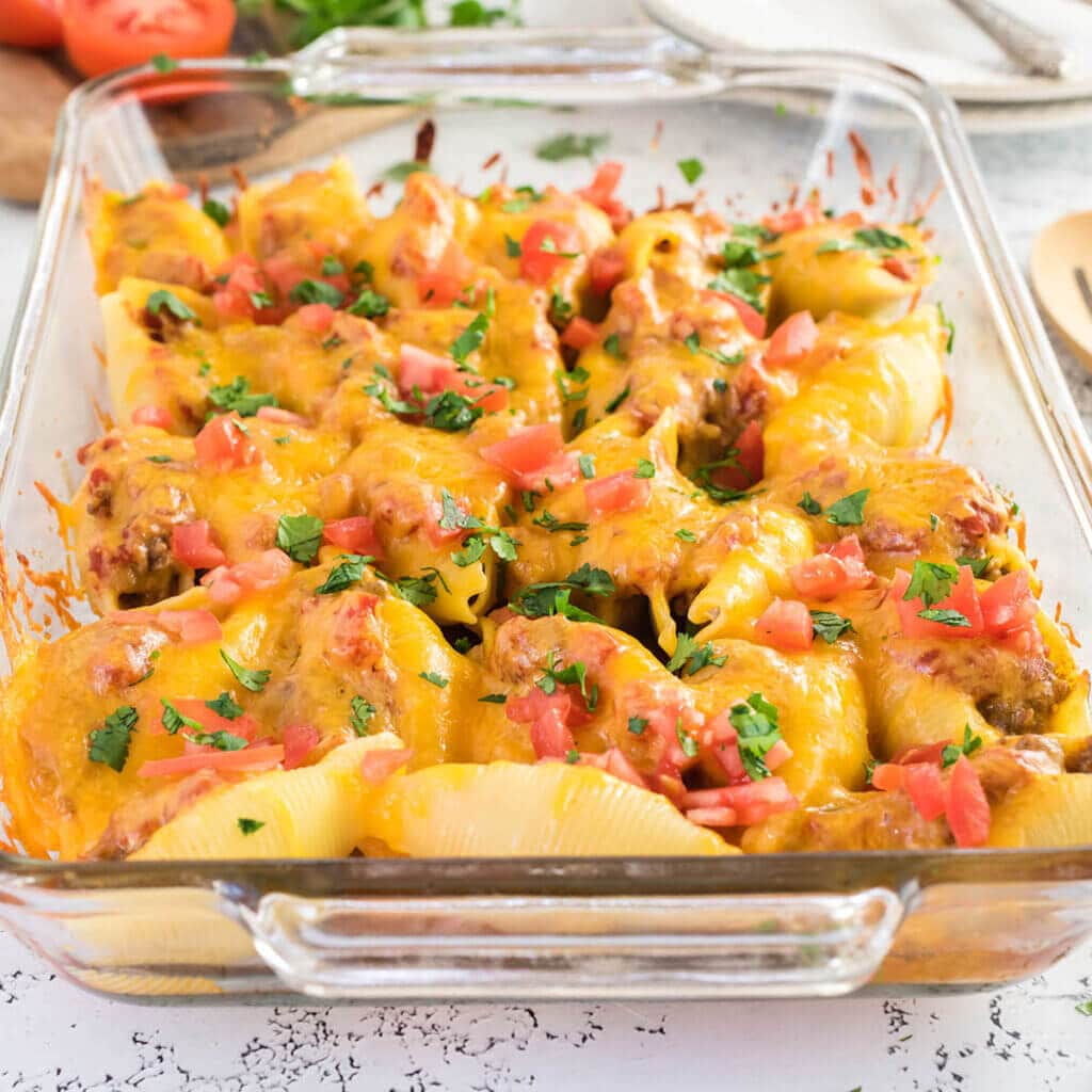 Taco Stuffed Shells - Bowl Me Over