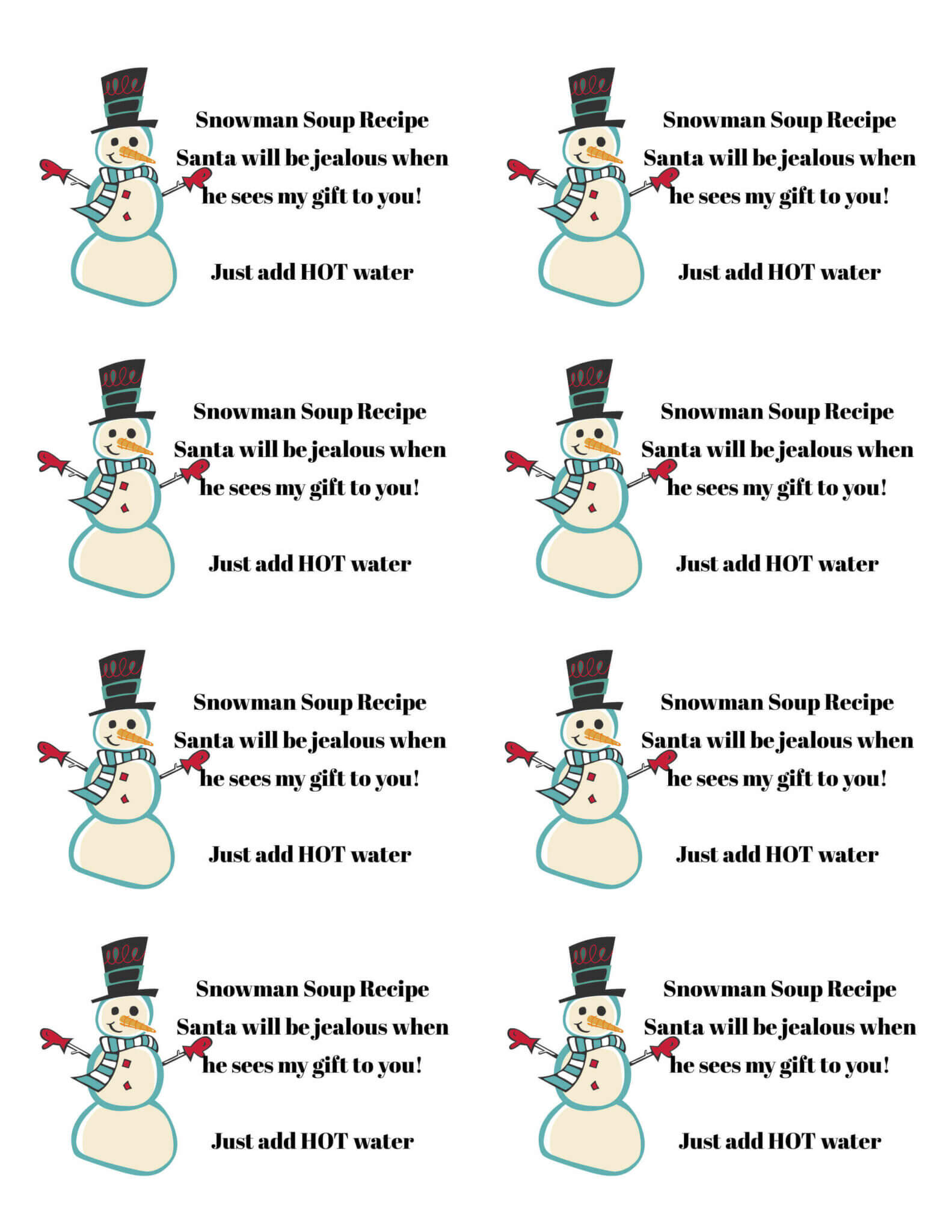 Snowman Soup with Free Printable (Great for Gifting) - Bowl Me Over