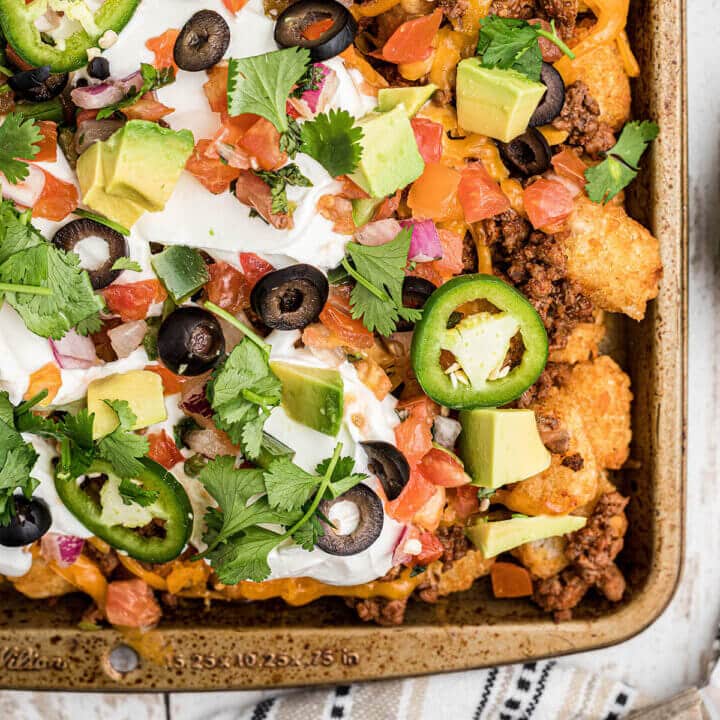 Tater Tot Nachos Casserole - Bowl Me Over