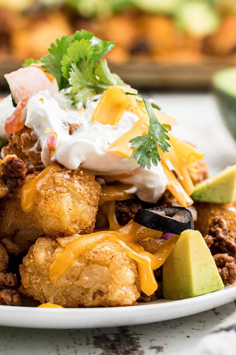 Tater Tot Nachos Casserole - Bowl Me Over