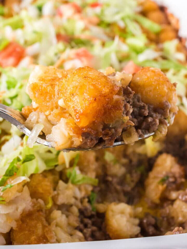 Chili Dog Tater Tot Casserole - Bowl Me Over