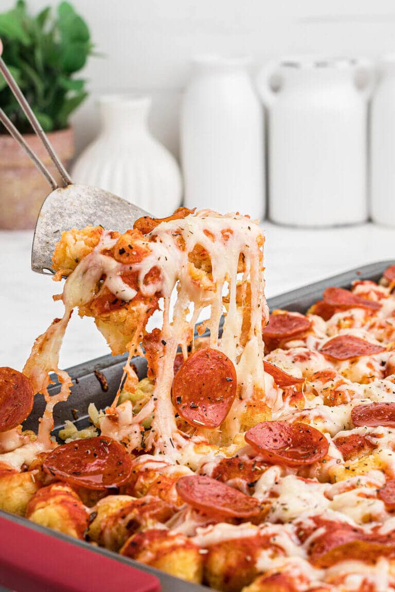 Pizza Tater Tot Casserole - Bowl Me Over