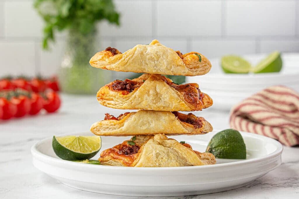 5 Ingredient Puff Pastry Tacos Bites (Easy Recipe) - Bowl Me Over