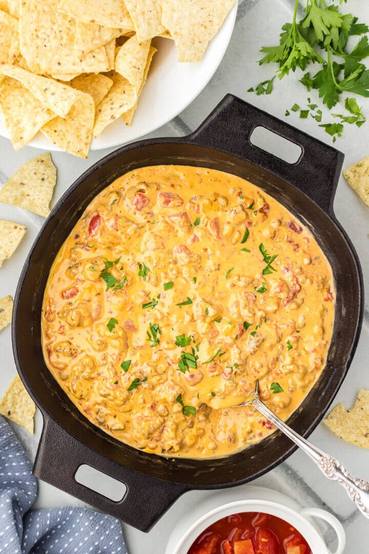 Easy Rotel Sausage Dip (Spicy Cheesy and Delicious) - Bowl Me Over