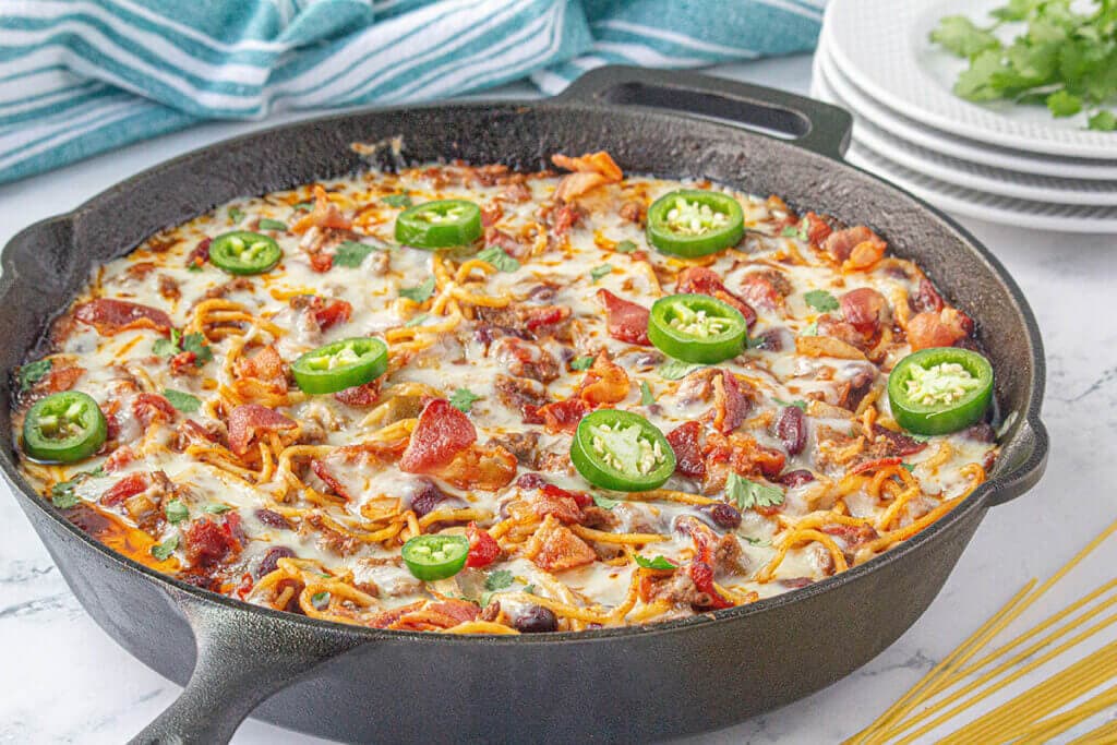 Cowboy Spaghetti Casserole - Bowl Me Over