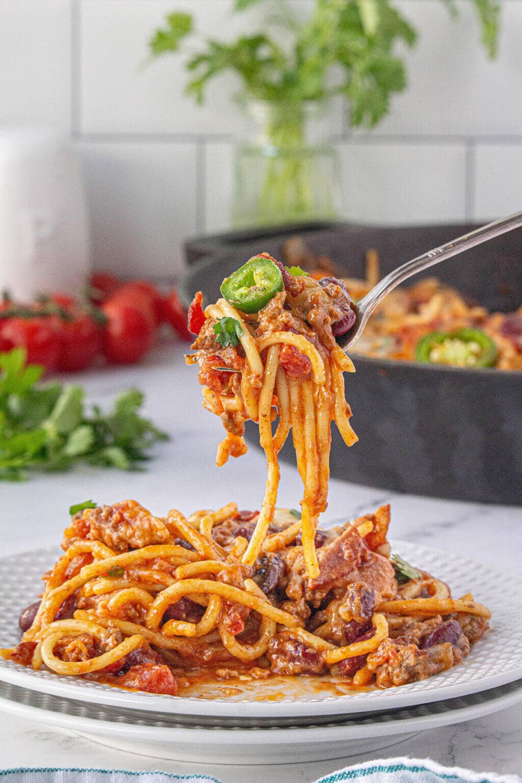 Cowboy Spaghetti Casserole - Bowl Me Over