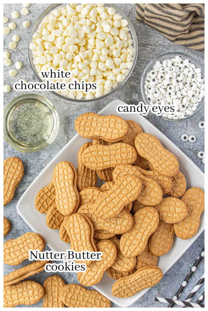 No Bake Halloween Nutter Butter Mummy Cookie Recipe - Bowl Me Over