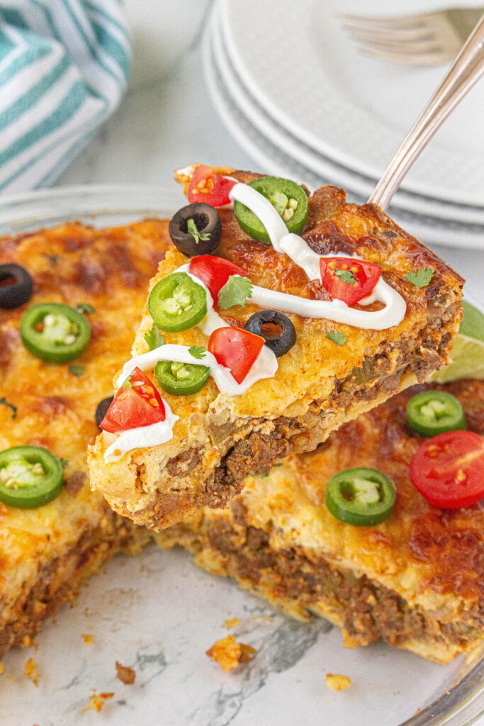Old Fashioned Impossible Taco Pie (easy recipe) - Bowl Me Over