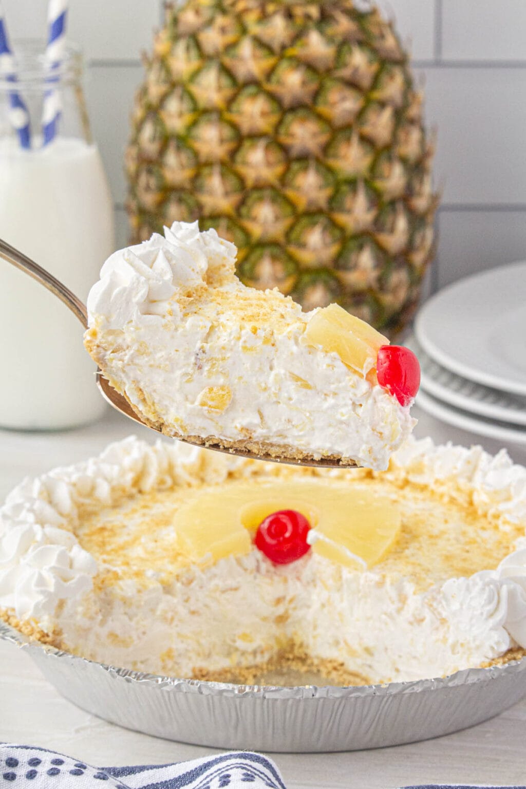 Pineapple Cream Cheese Pie - Bowl Me Over