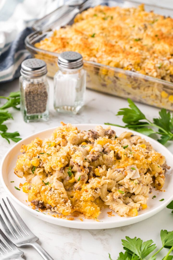 Hamburger Corn Casserole with Ground Beef (Family Friendly) - Bowl Me Over