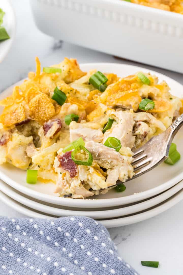 Easy Cheesy Chicken Hash Brown Casserole Recipe - Bowl Me Over