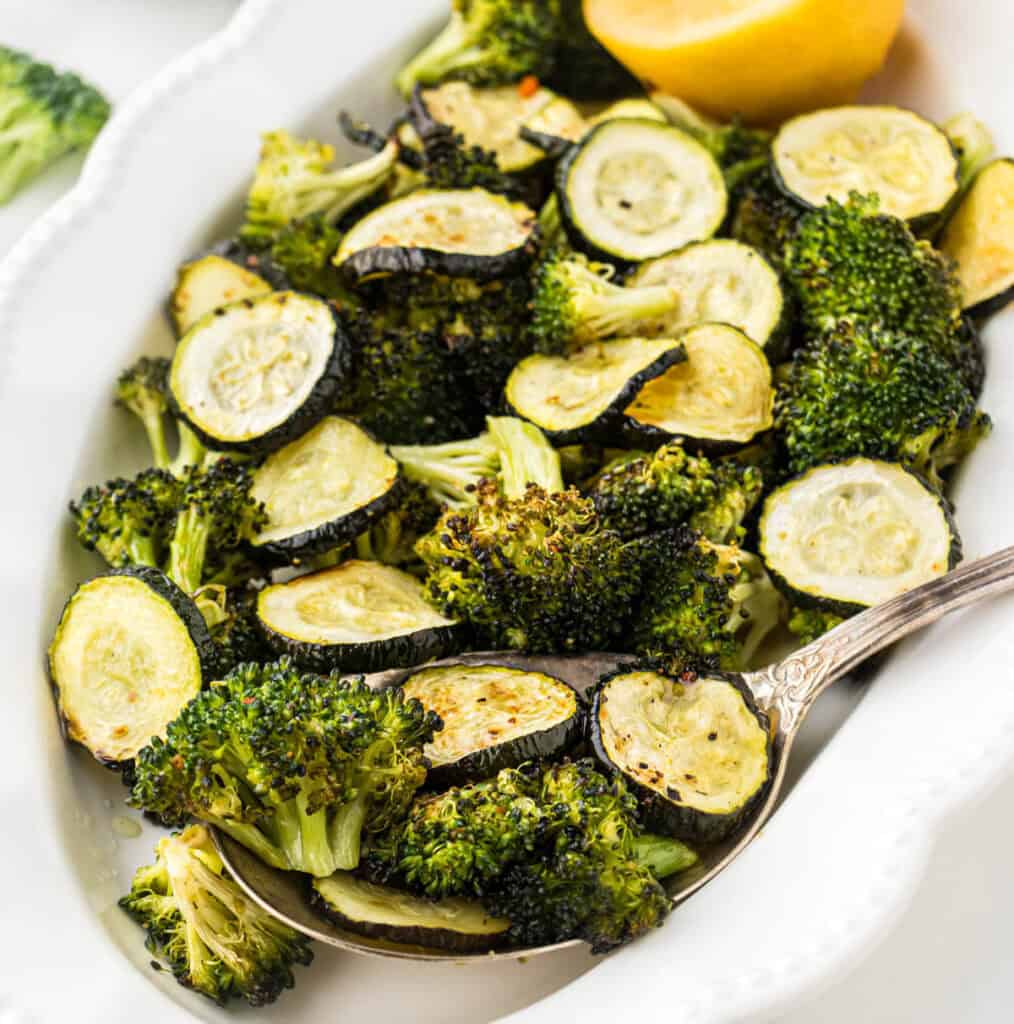 Roasted Broccoli Zucchini Recipe - Bowl Me Over