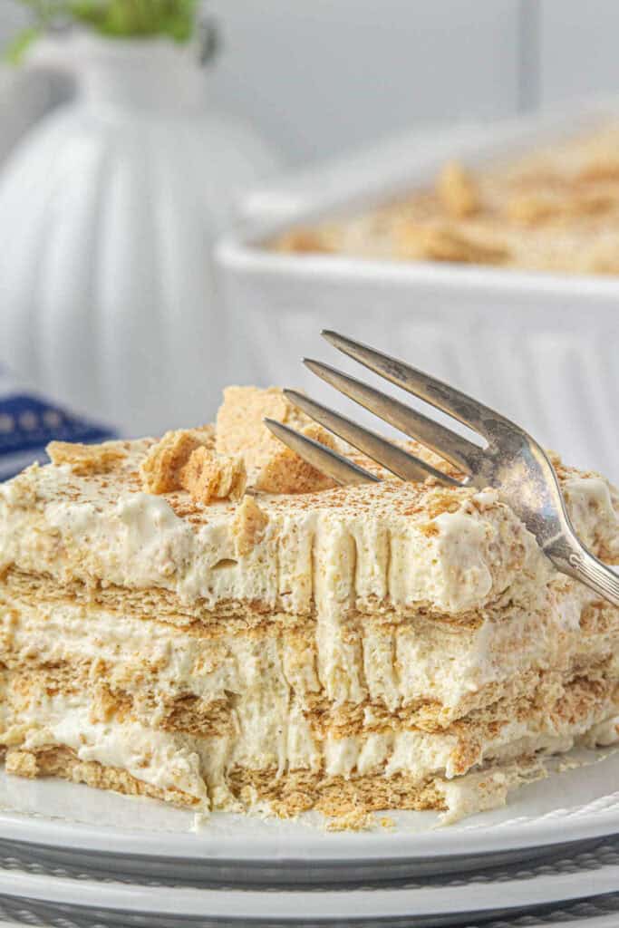 Snickerdoodle Graham Cracker Icebox Cake - Bowl Me Over